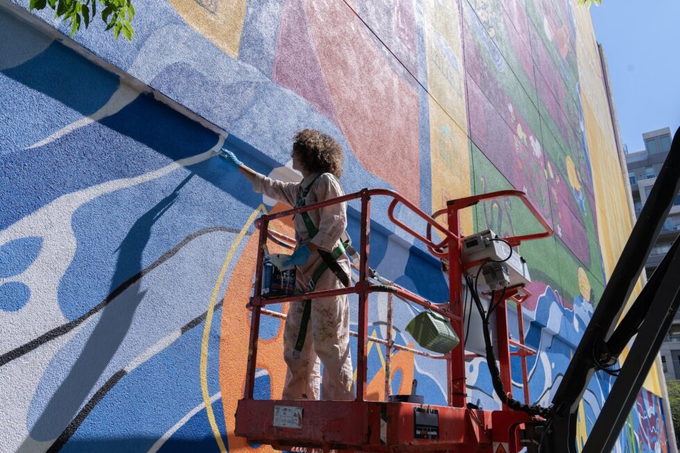 Yellow Oasis Mural | STEPS Public Art
